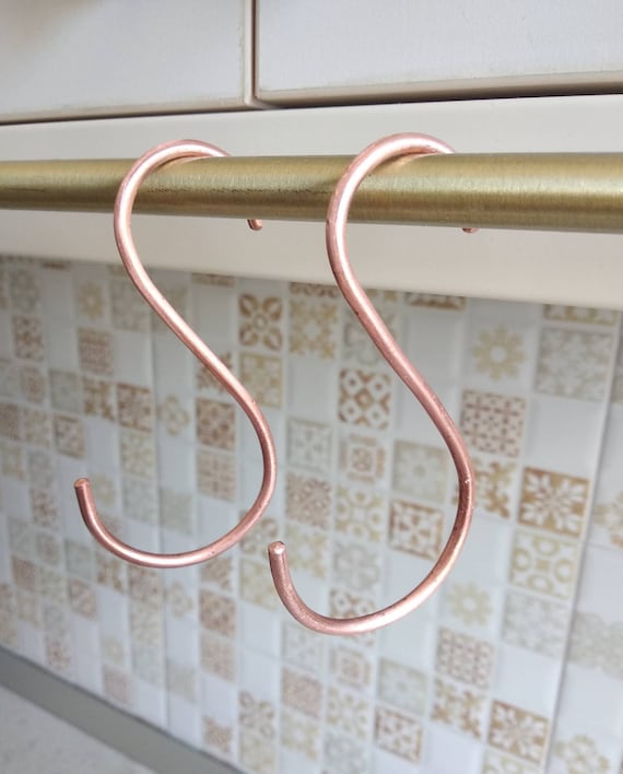 Polished Copper S Hooks Simple Copper Hook Plant Hooks Hand - Etsy