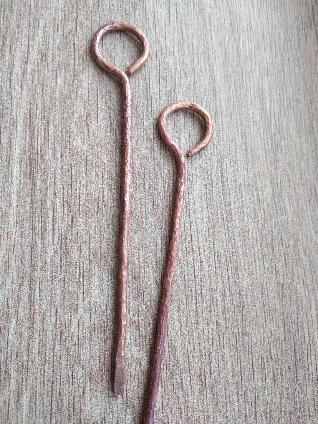 Set of Two Minimalist Long Hair Pins, 2 PC Metal Hair Stick, Handmade ...