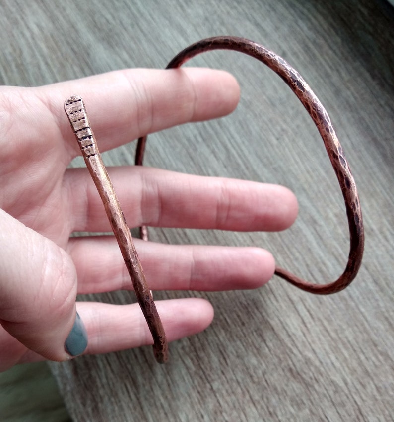 Adjustable Copper Armband Set, Oxidized Hammered Arm Band, Armlet ,arm ...