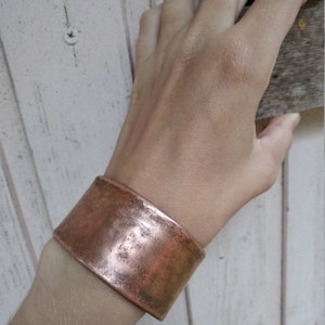 Personalized Solid Copper Cuff, Stylish Wide Bangle, Recycled Pure ...