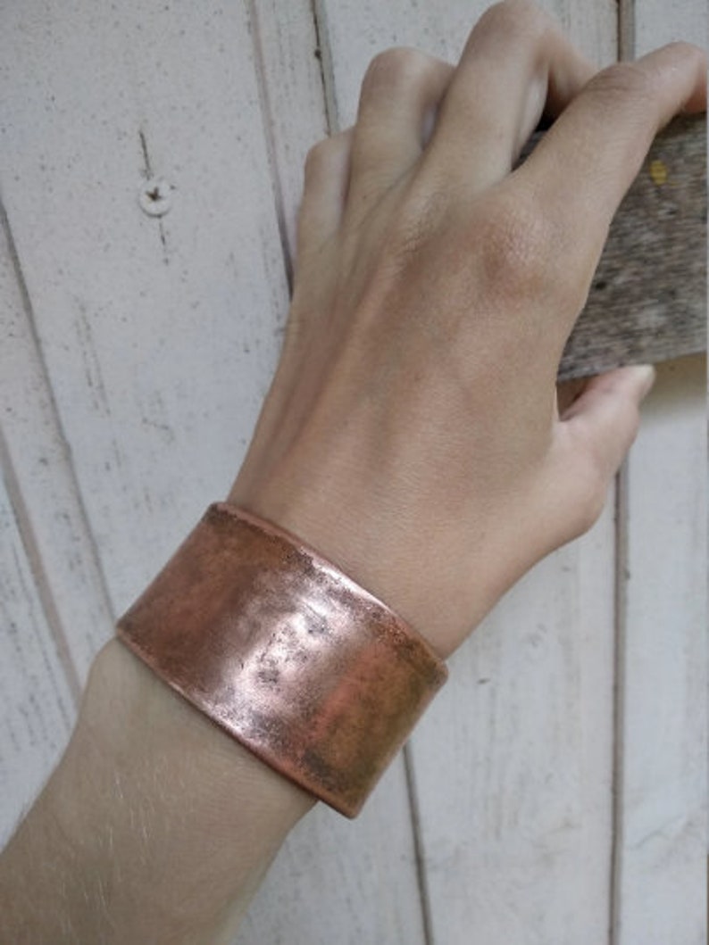 Personalized Solid Copper Cuff, Stylish Wide Bangle, Recycled Pure ...