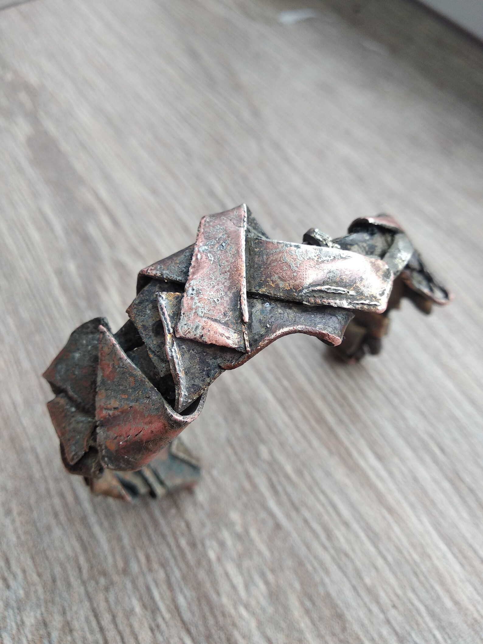 Post-apocalyptic Rustic Copper Jewelry Set Cuff Ring / Custom Jewelry ...