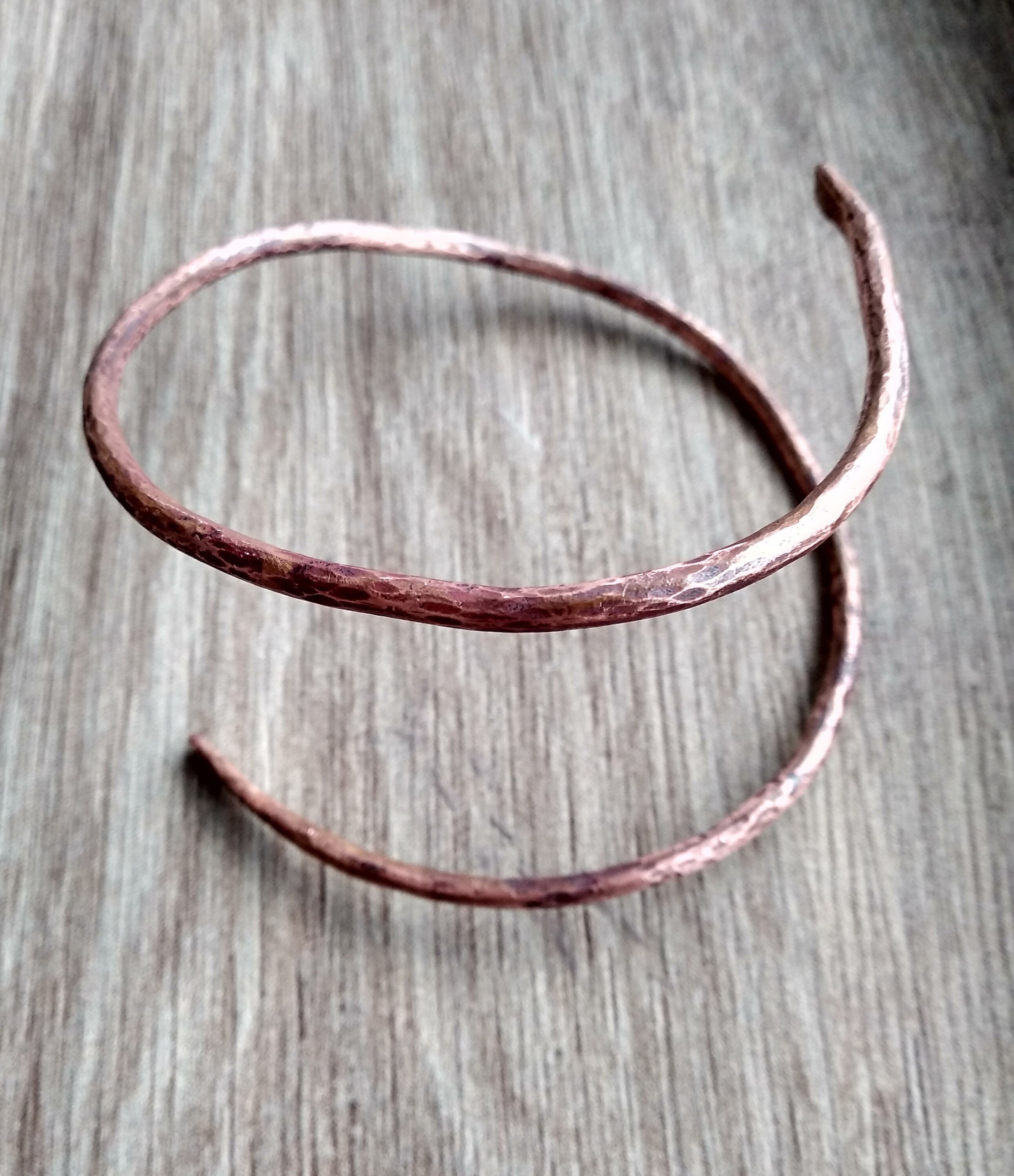 Adjustable Copper Armband Set, Oxidized Hammered Arm Band, Armlet ,arm ...