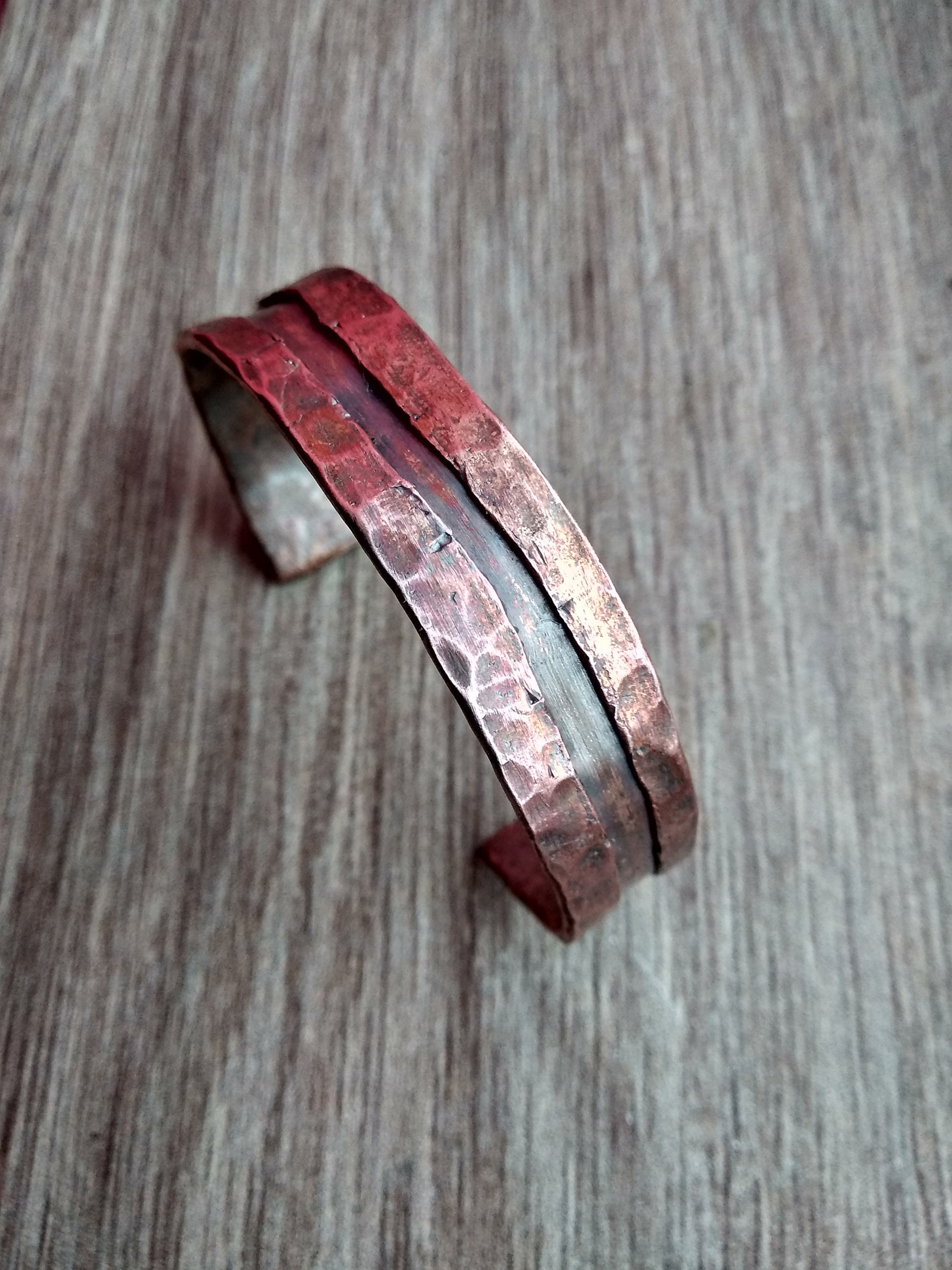 Hammered Copper Cuff, Hammered Stylish Bracelet, 7th Anniversary Gift ...