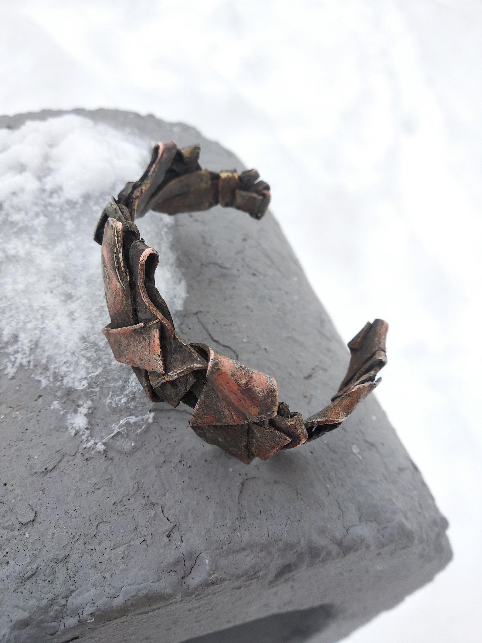 Post-apocalyptic Rustic Copper Jewelry Set Cuff + Ring / Custom Jewelry ...