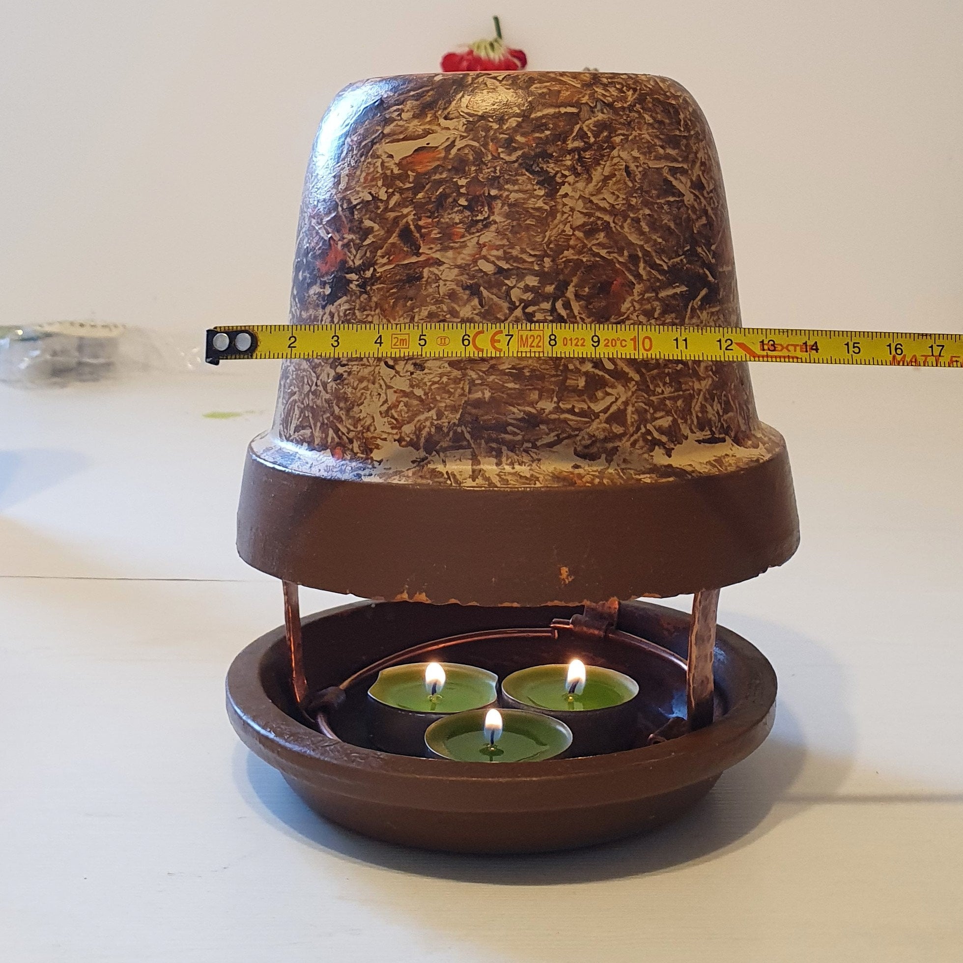 Candles Heater With Handcrafted Copper Bar, Tealight Stove, Ceramics ...