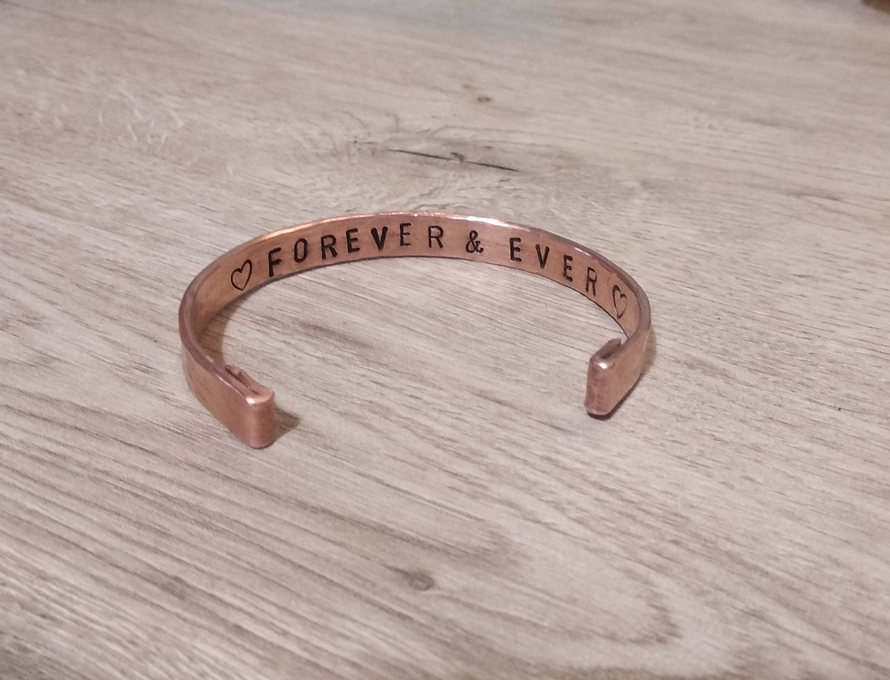 Hammered Copper Cuff With Turquoise Rust Line, Hammered Stylish ...