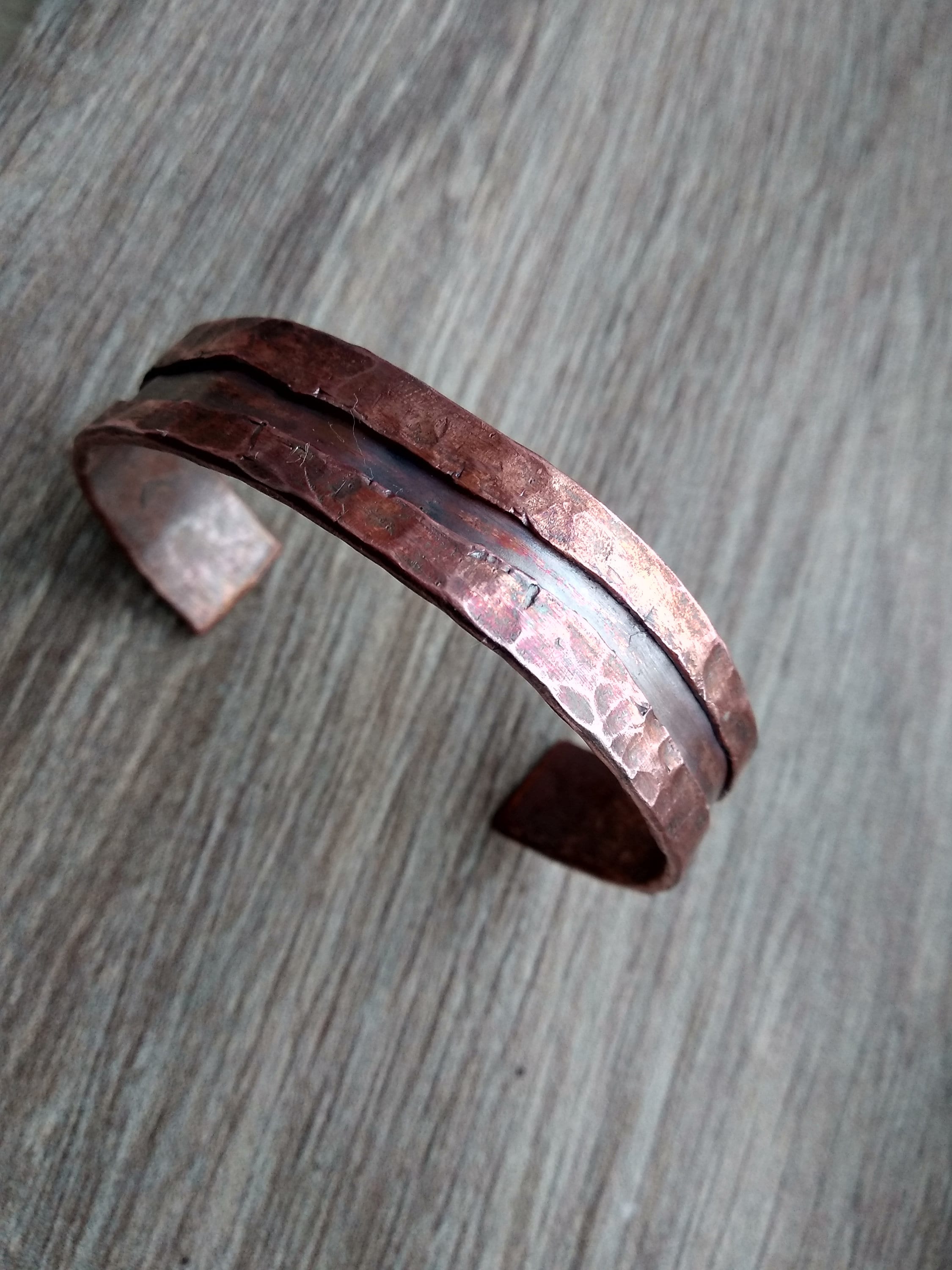 Hammered Copper Cuff, Hammered Stylish Bracelet, 7th Anniversary Gift ...