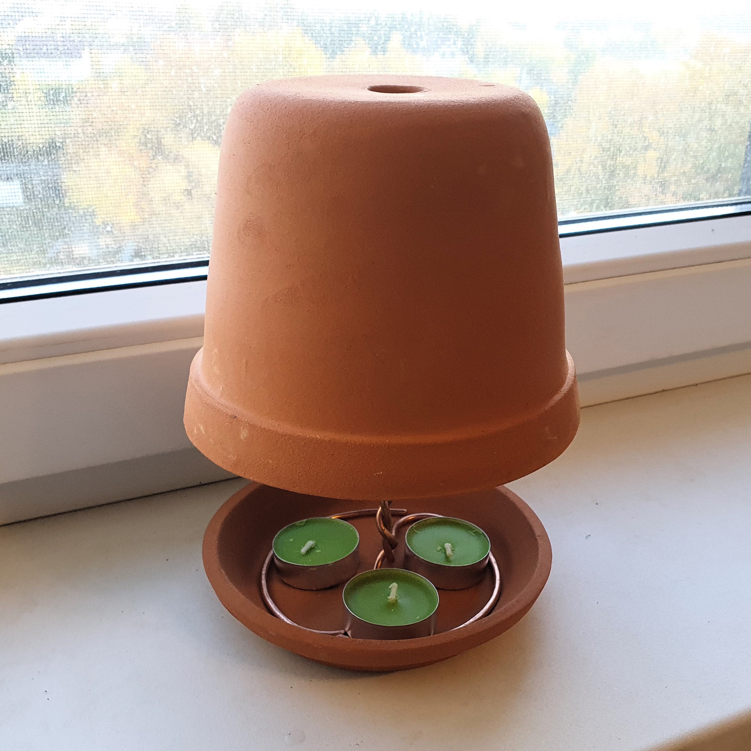 Candles Heater With Handcrafted Copper Bar, Tealight Stove, Ceramics ...