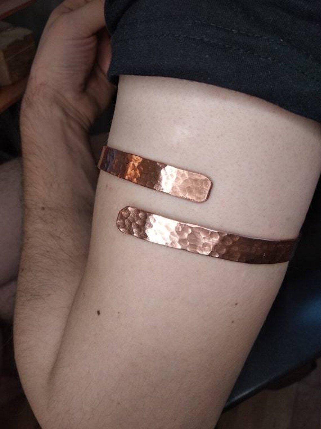 Hammered Copper Arm Band, Upper Arm Cuff, Custom Bracelet With ...