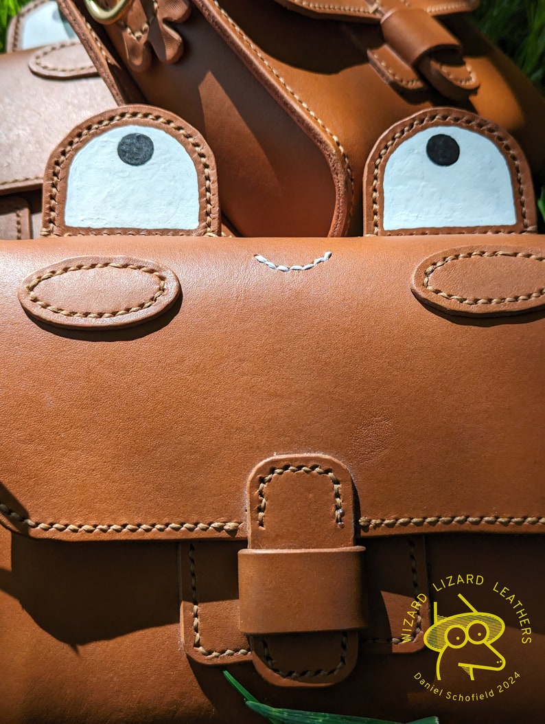 Handmade Leather Frog Themed Shoulder Bag - Veg Tanned Leather ...