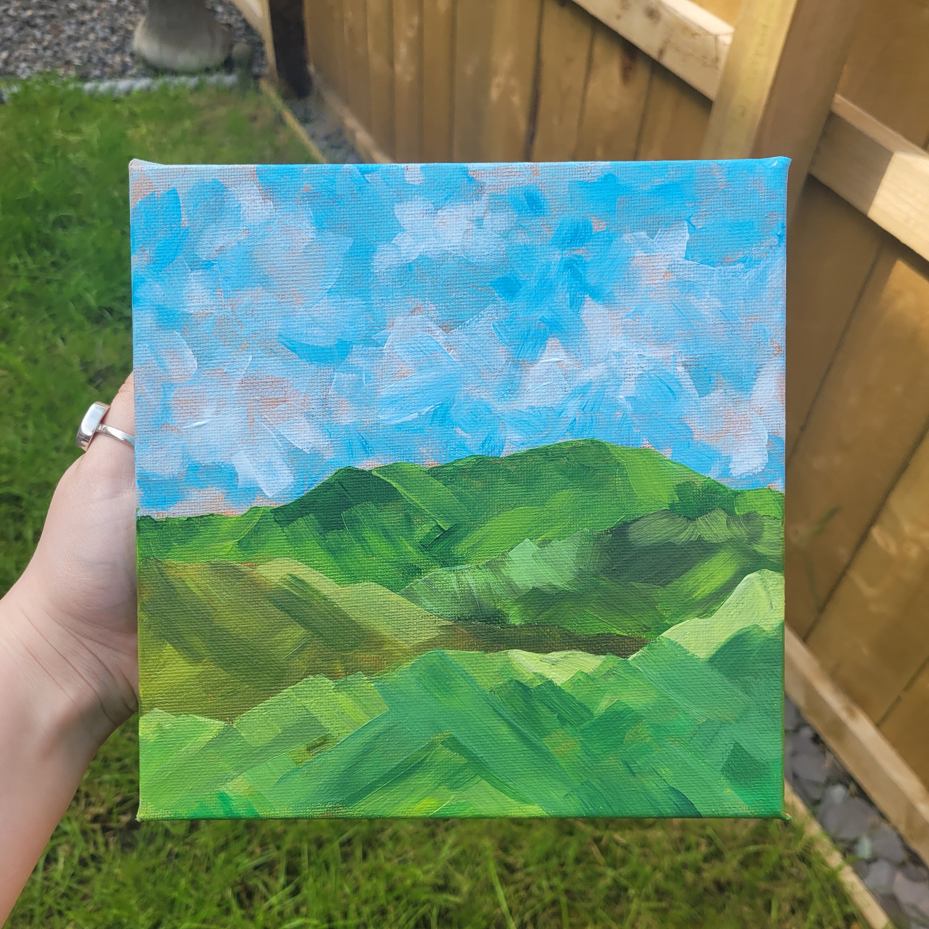 Landscape Greenery Painting Landscape Wall Art Greenery Wall Art Fields ...