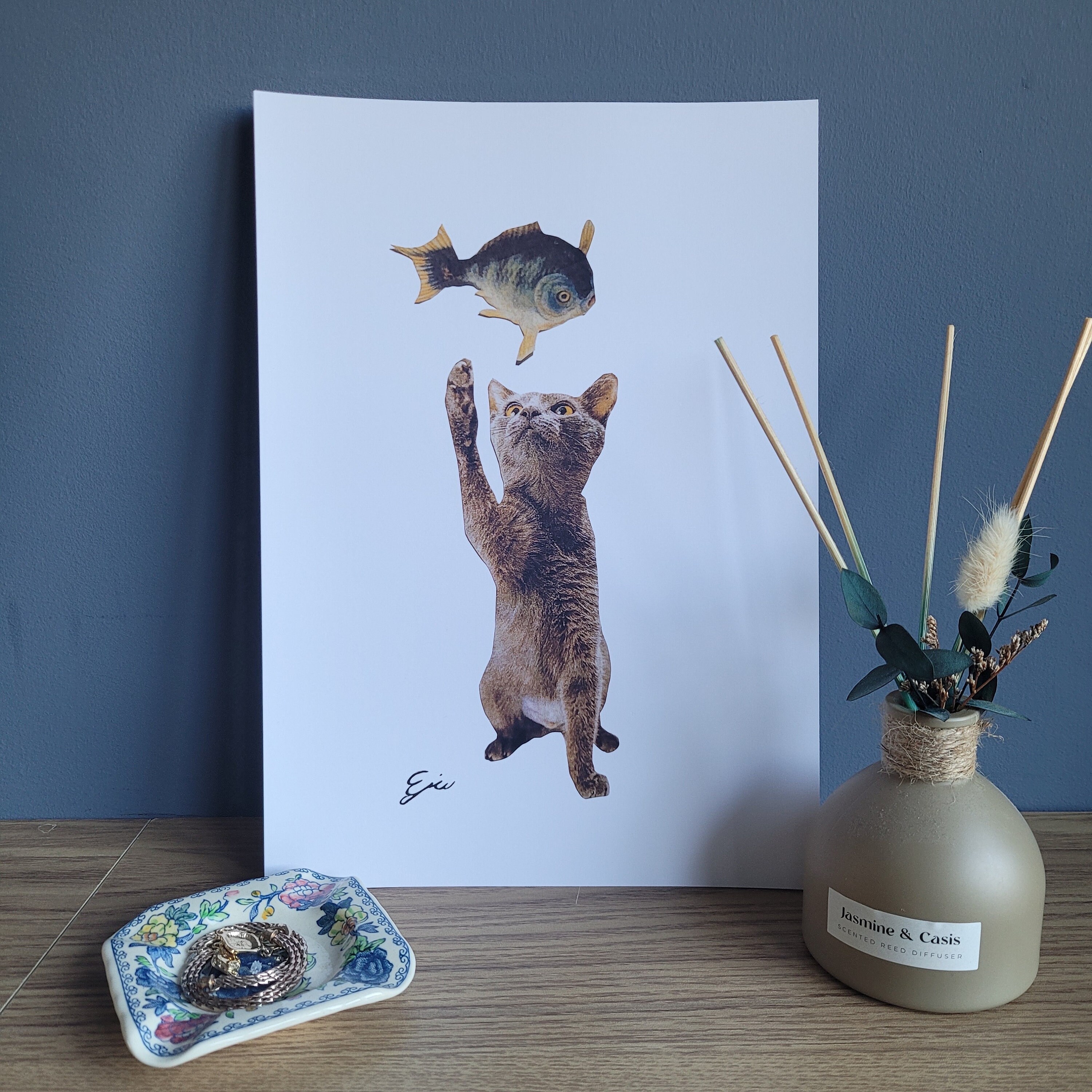 Cat Collage Print Collage Cat Art Print Cat Home Decor Collage Wall ...