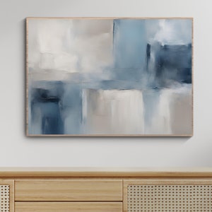 Blue Abstract Oil Painting, Earthy Texture Art Digital Download - Etsy