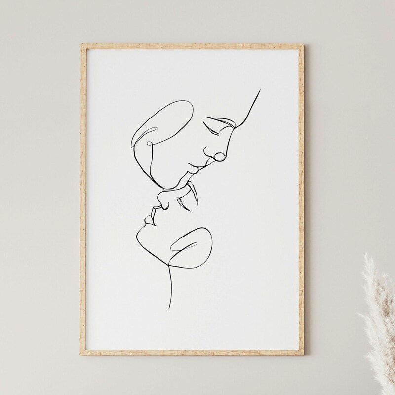 Romantic Line Art - Etsy