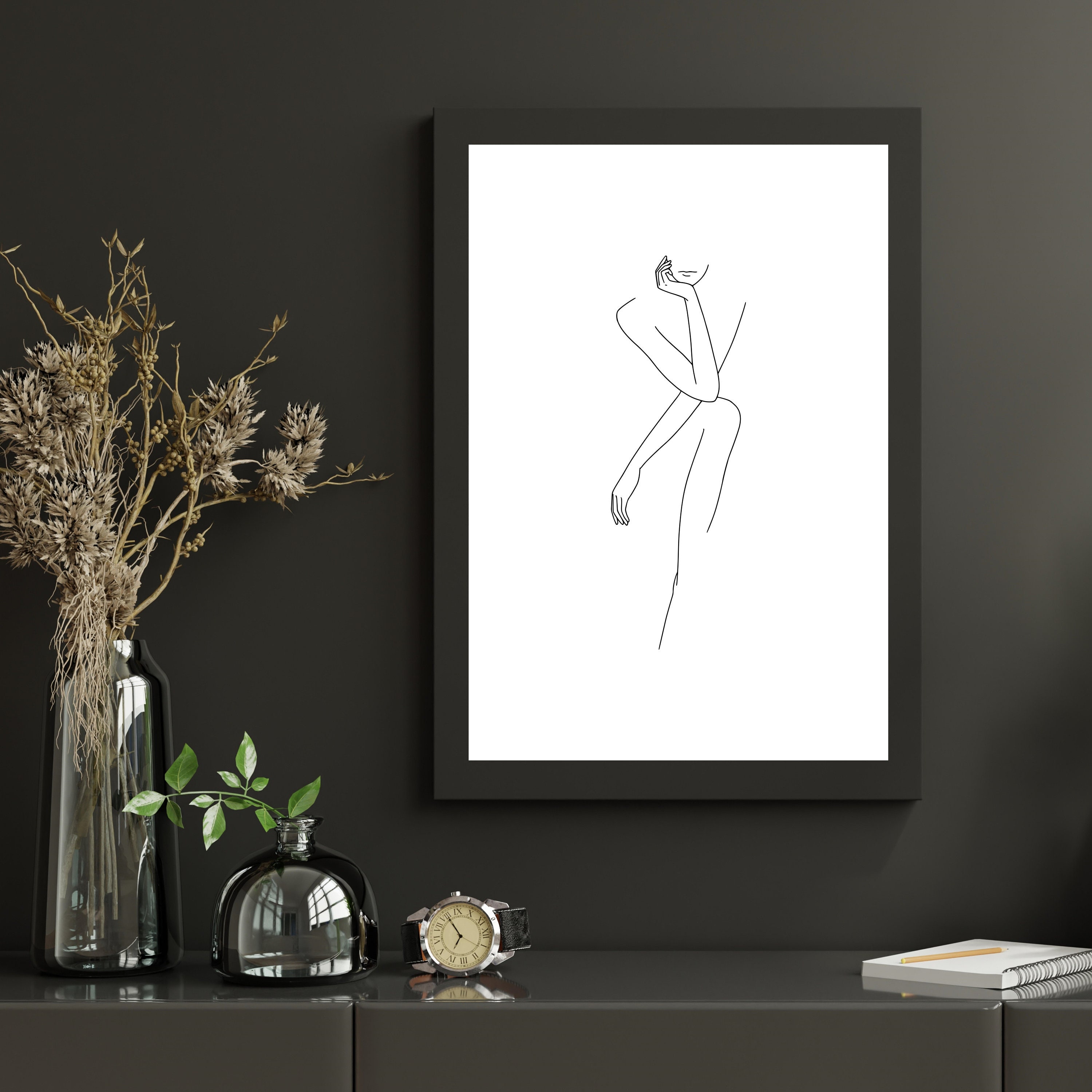 Line Art Woman Body Print Minimalist Wall Art One Line - Etsy
