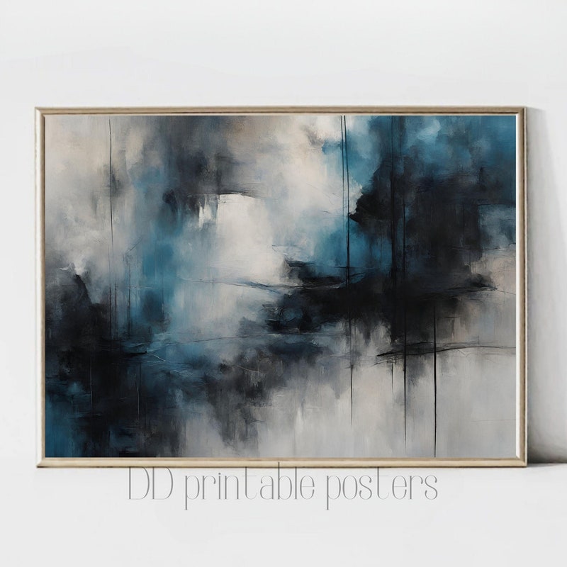 Blue Abstract Art - Etsy UK