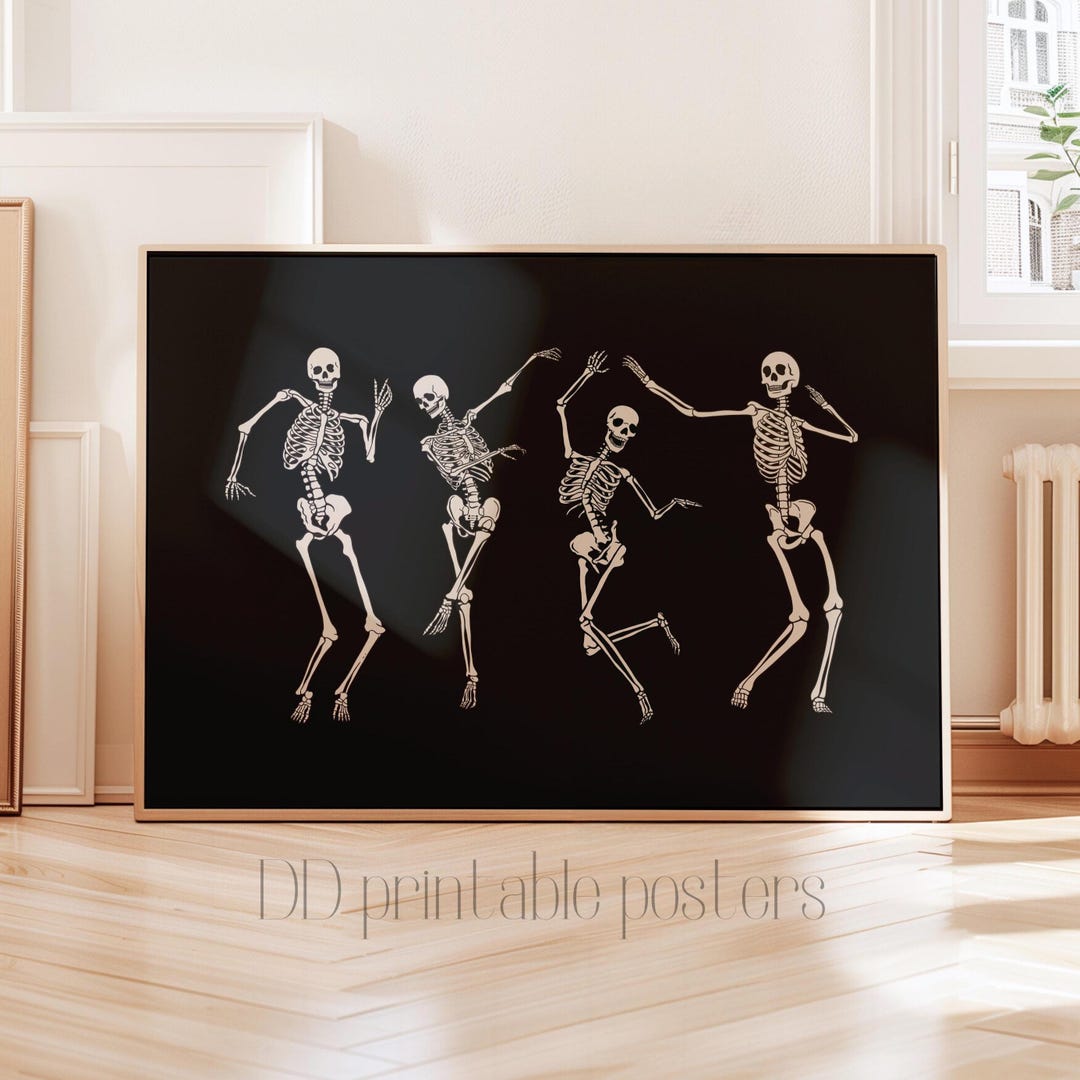 Funny Dancing Skeletons Print Halloween Wall Art Digital Download - Etsy
