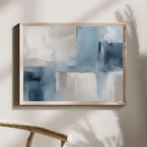 Blue Abstract Oil Painting, Earthy Texture Art Digital Download - Etsy