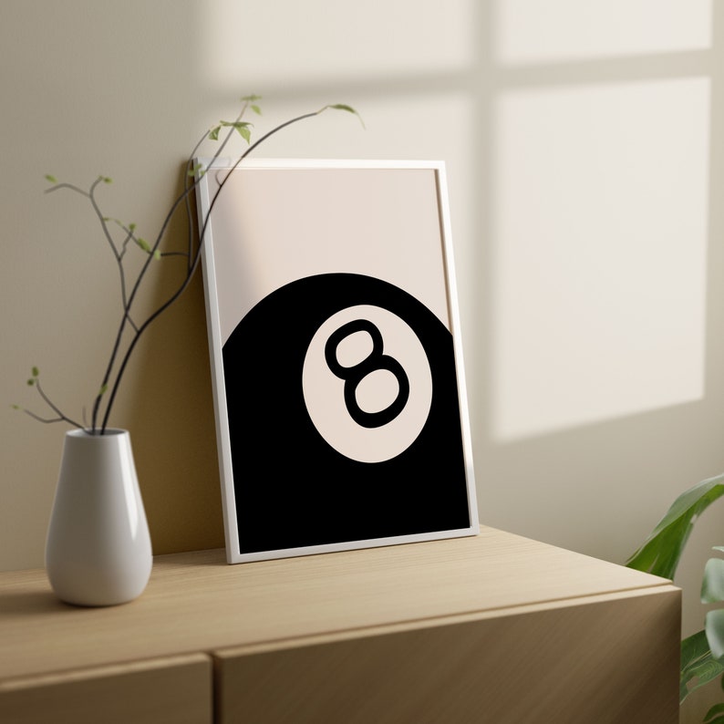 Eight Ball Poster, Trendy Retro Poster Wandkunst, 8 Ball Print, Preppy ...