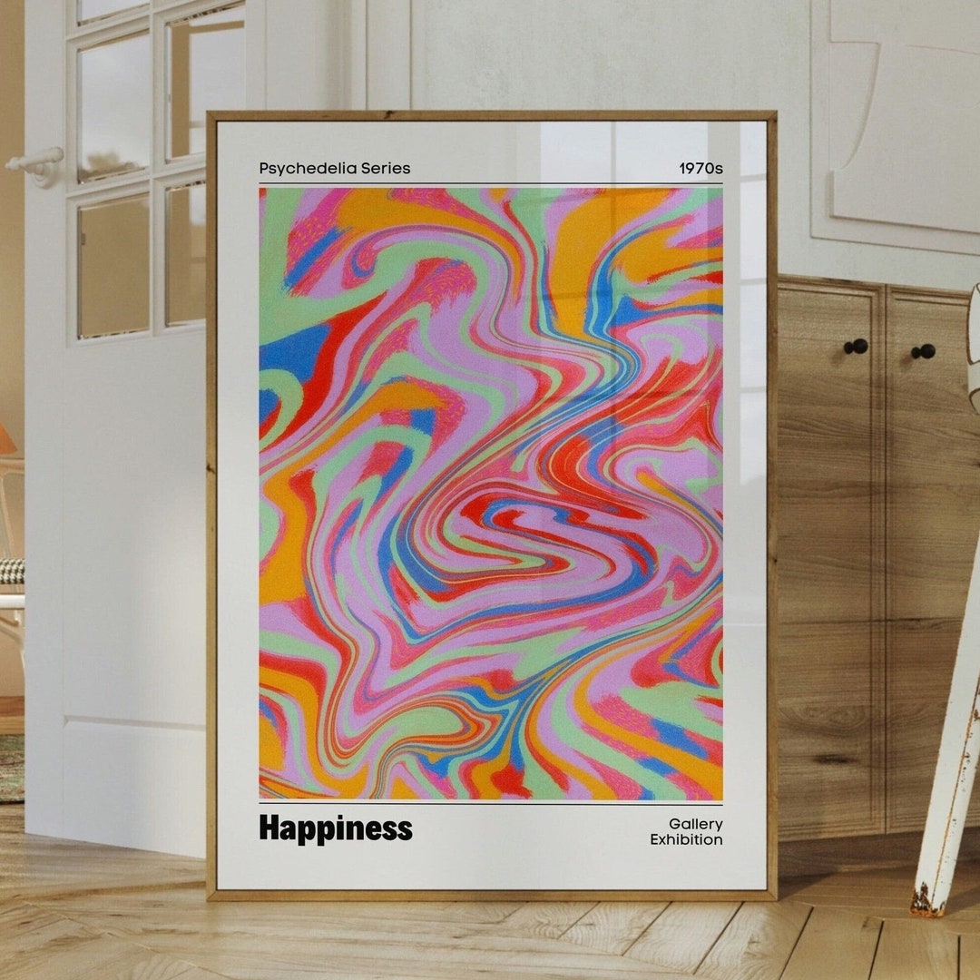 Retro Aura Gradient Poster, Psychedelic Home Decor (digital Download ...
