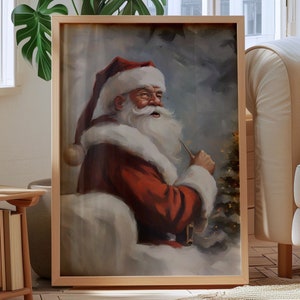Santa Portrait Vintage Christmas Wall Art Printable Christmas Santa ...
