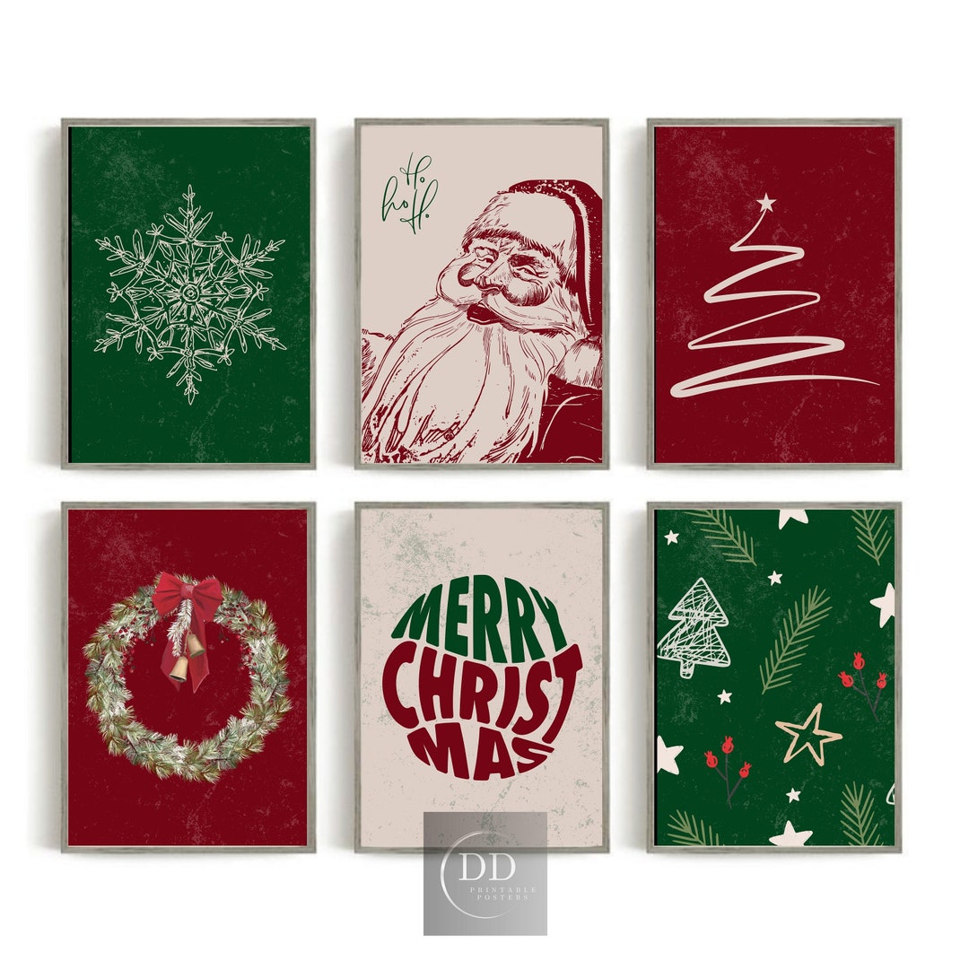 Christmas Digital Download, Xmas Home Decor, Holiday Print Set of 6 ...