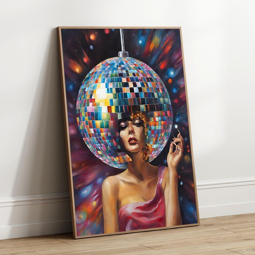 Disco Ball Poster, Disco Print, Aesthetic Wall Art, Trendy Wall Art ...
