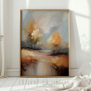 Neutral Landscape Print, Printable Tree Art, Abstract Oil Painting ...