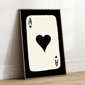 Black Ace Card Poster, Trendy Retro Wall Art Set of 3, Retro Trendy ...