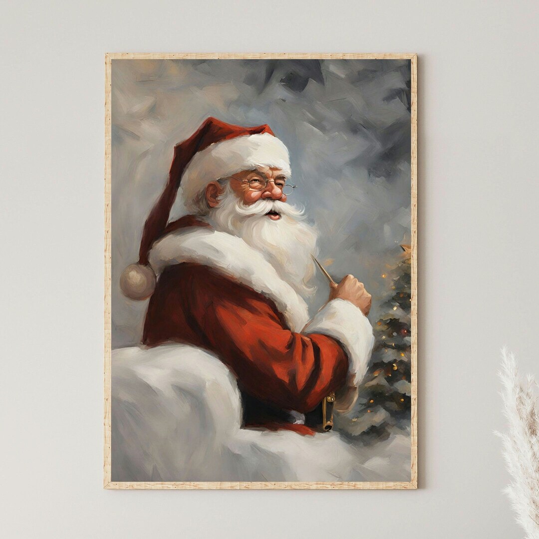 Santa Portrait Vintage Christmas Wall Art Printable Christmas Santa ...