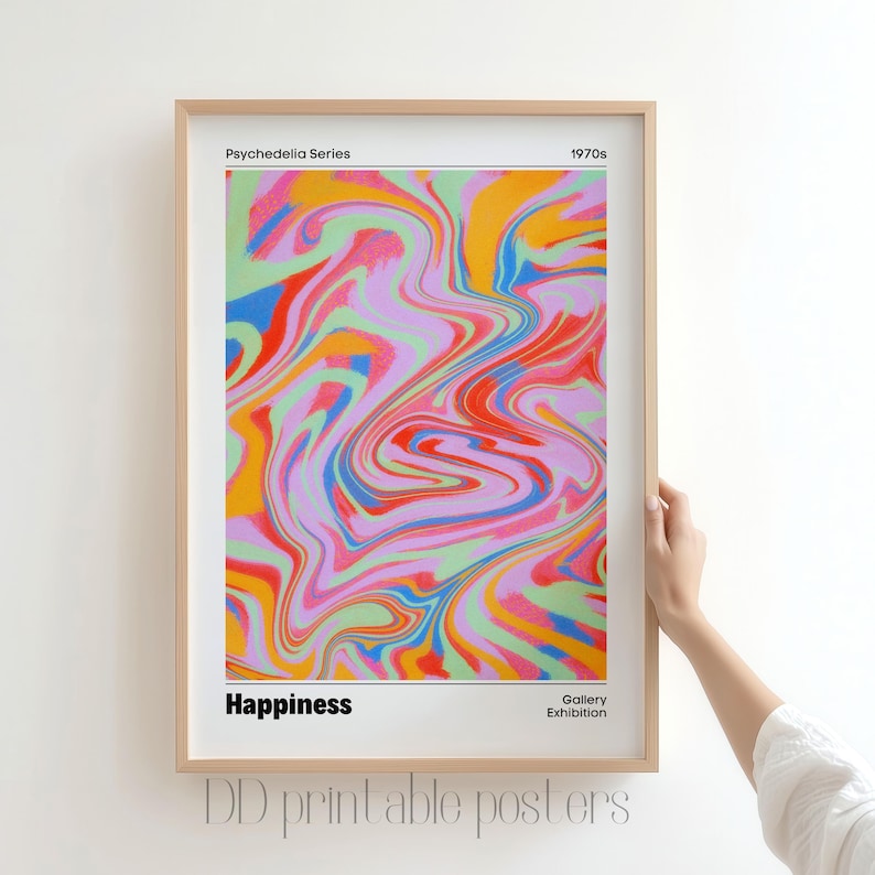 Retro Aura Gradient Poster, Psychedelic Home Decor (digital Download ...