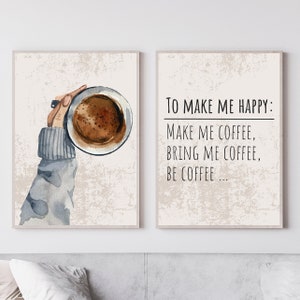 Coffee Print Set, Winter Minimalist Kitchen Art Digital Download - Etsy