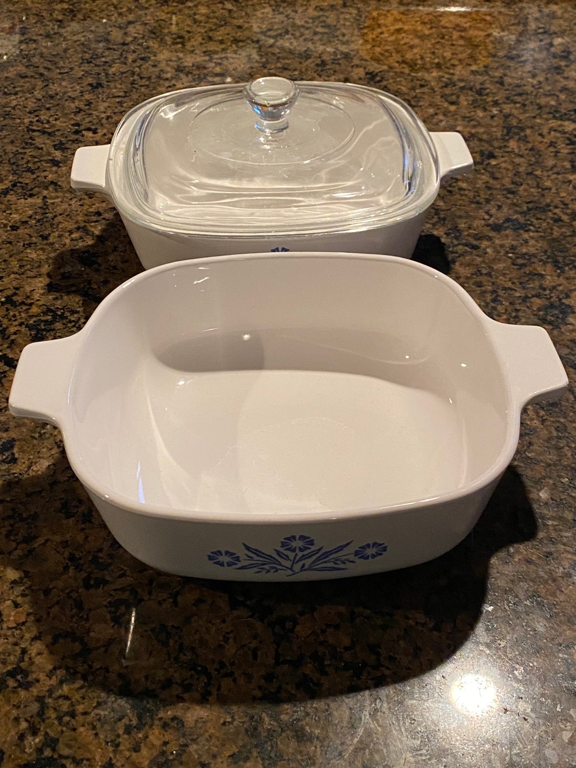 Set of 2 Vintage Corning Ware Cornflower Blue 1 Quart Casserole Dish ...
