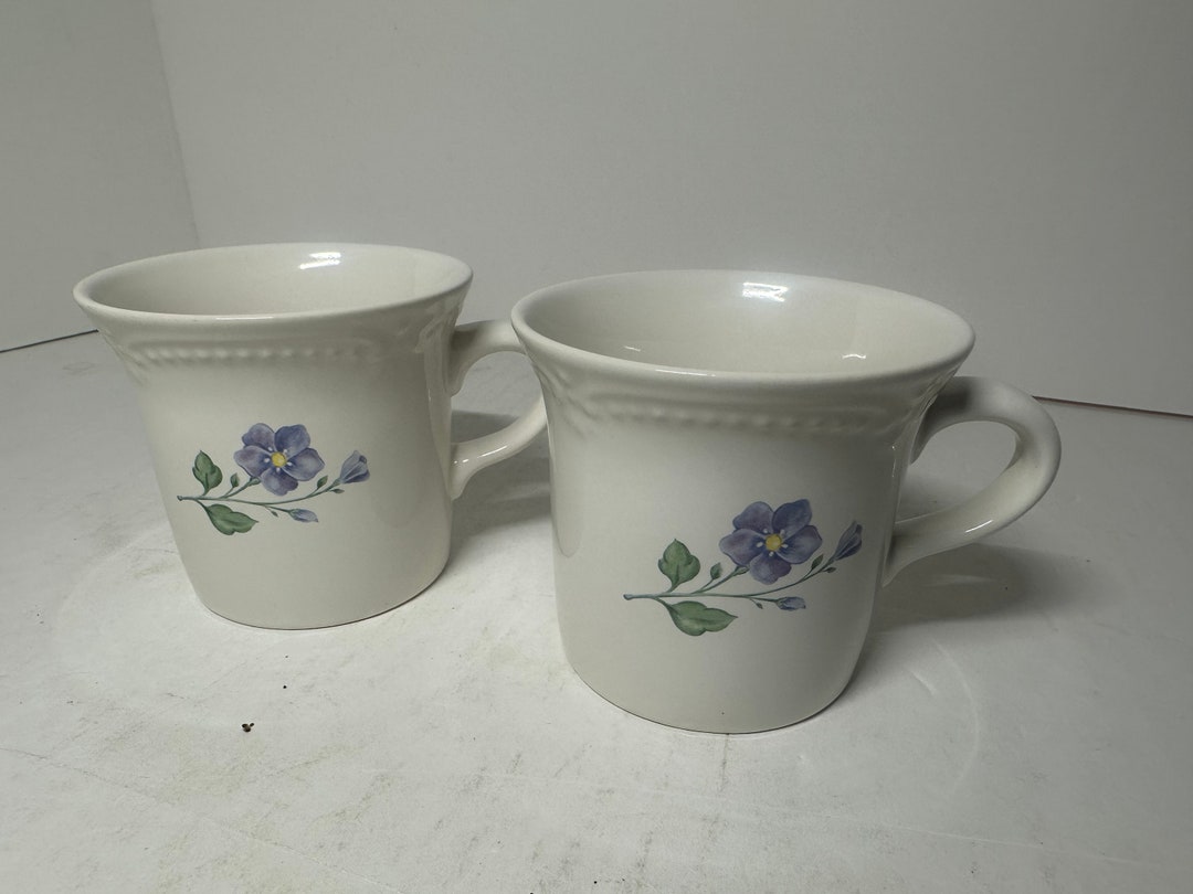 April White Floral Pfaltzgraff Set of 2 Coffee Mugs - Etsy