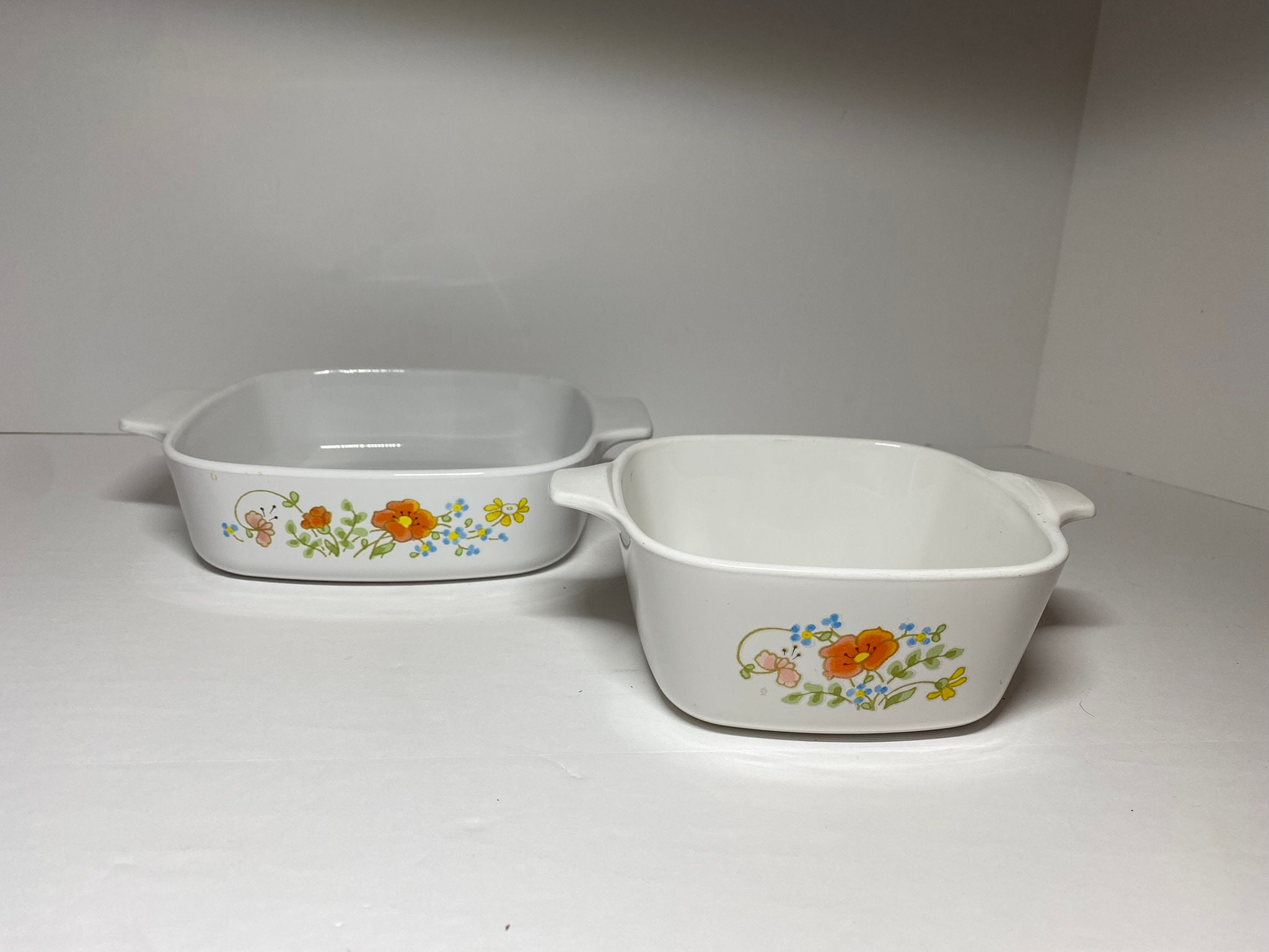 Vintage Corning Ware Wildflower Set of Casserole Dishes - No Lid - Etsy