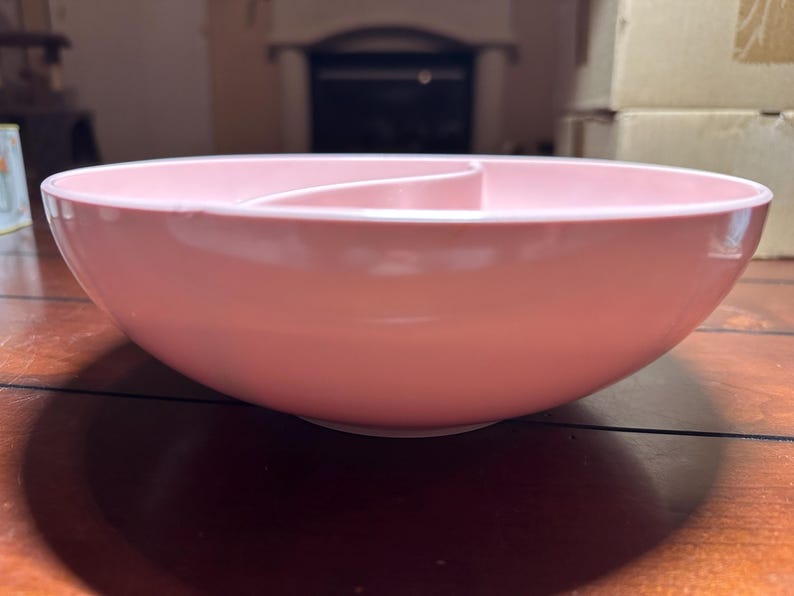 Marcrest MCM Pink S Divided Serving Bowl Melmac, Chicago USA Melanine ...