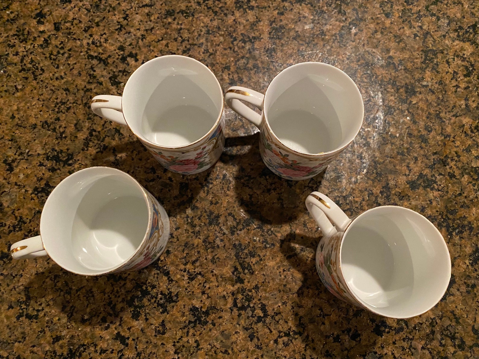 Set of 4 Vintage Victorian Style Rose/floral Mugs Designed by Andrea ...