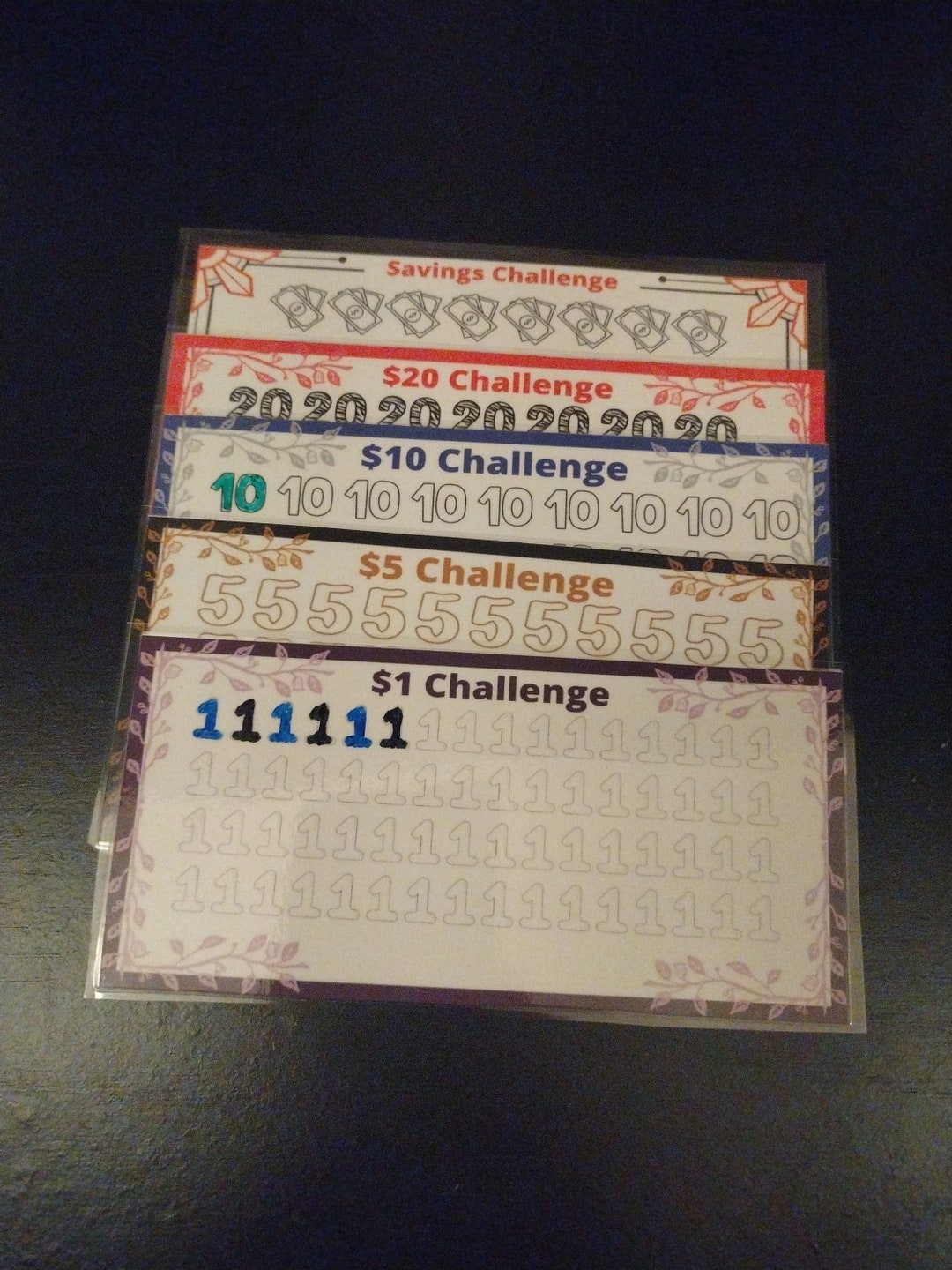Laminated A6 Binder Savings Tracker Challenge Bundle #1 - Etsy