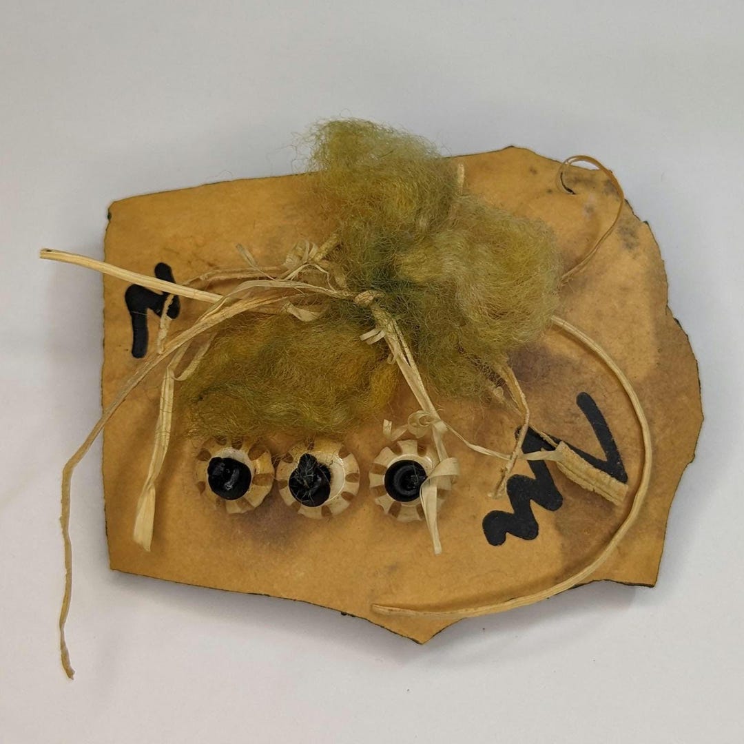 Vintage Handmade Gourd Brooch Pin Natural Mixed Media Abstract Artisan ...
