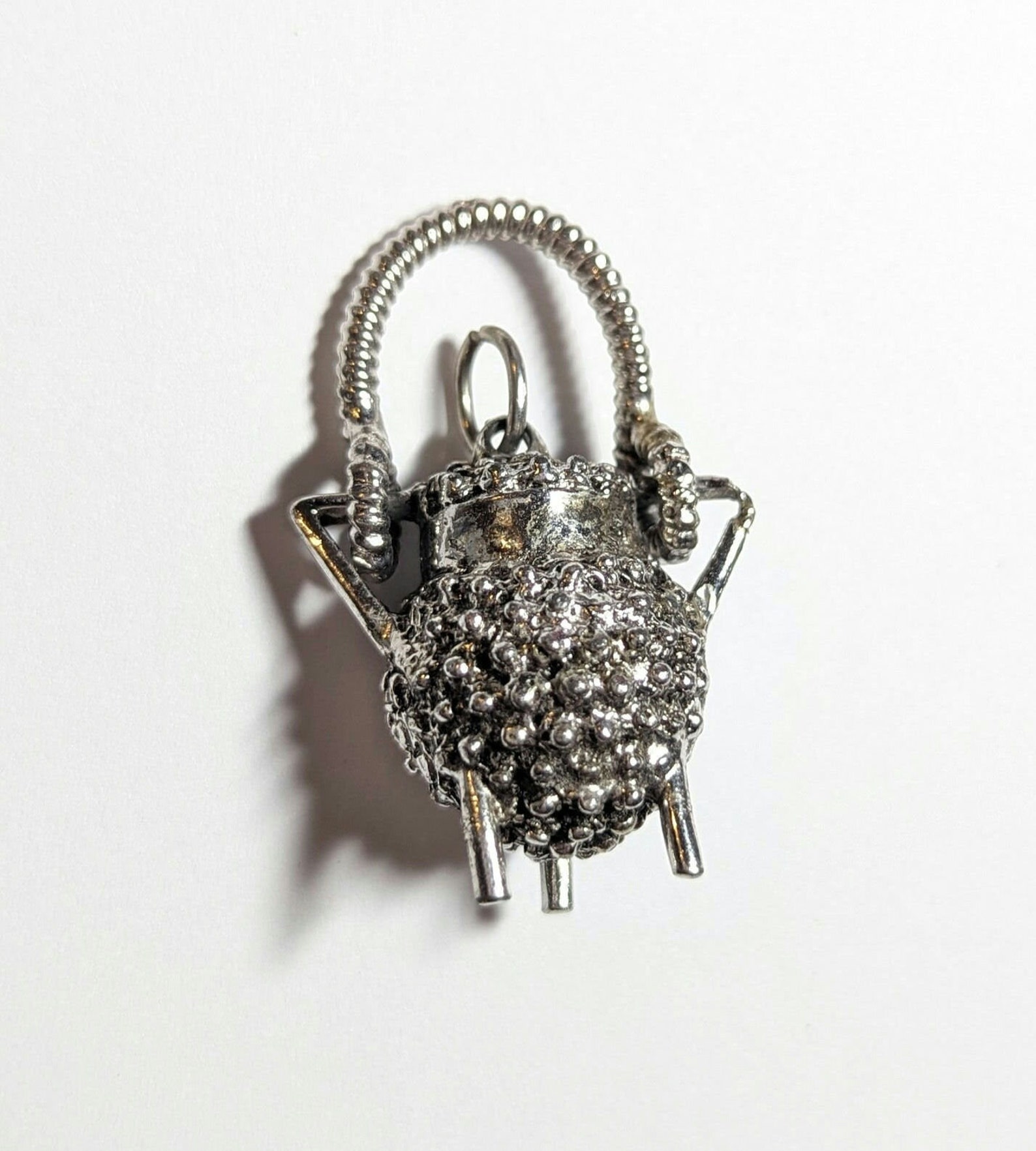 Silver Tone Hobnail Cauldron Charm Pendant Witchy Gothic Jewelry ...