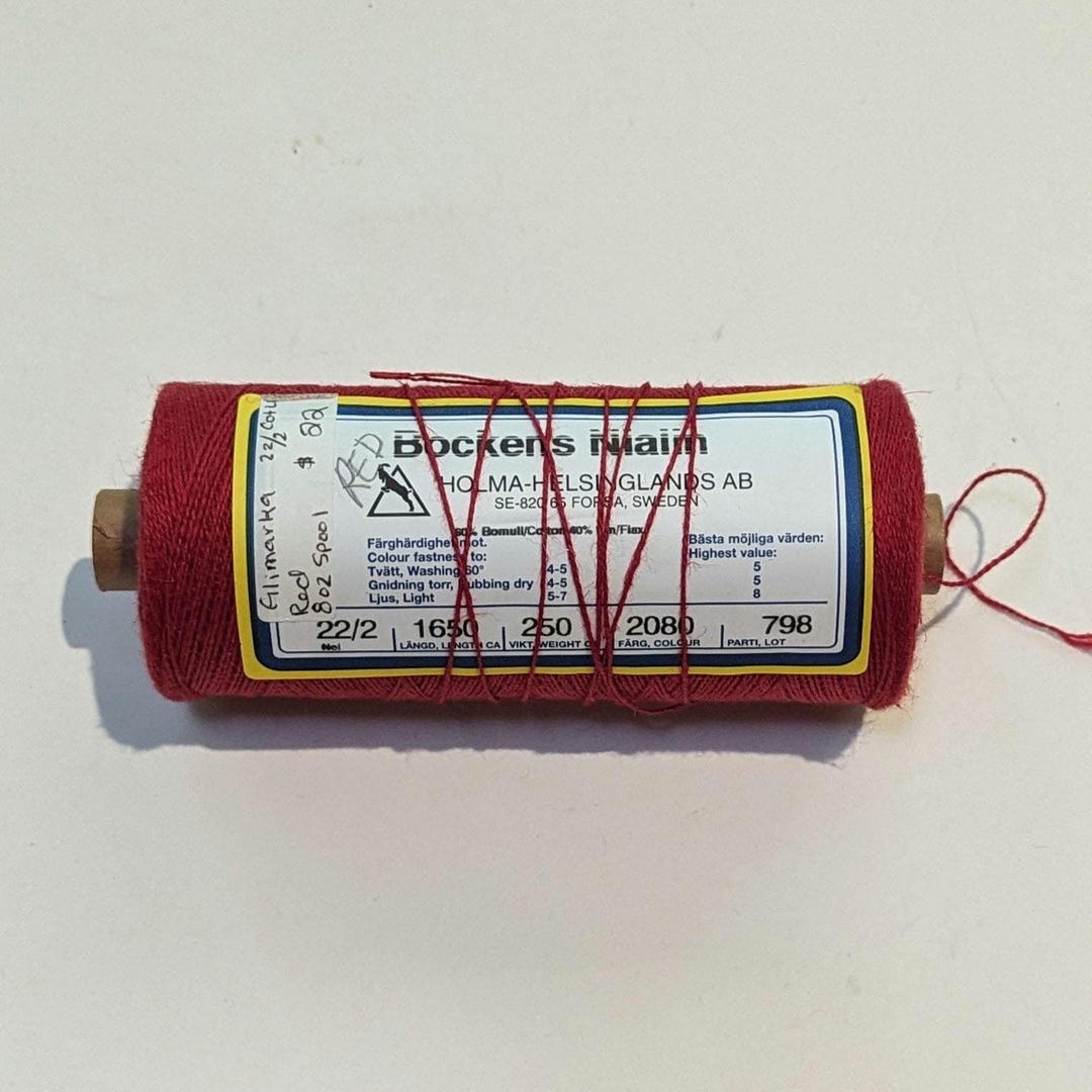 22/2 Cottolin Spool Deep Red 131g Approximately Bockens Nialin Color ...