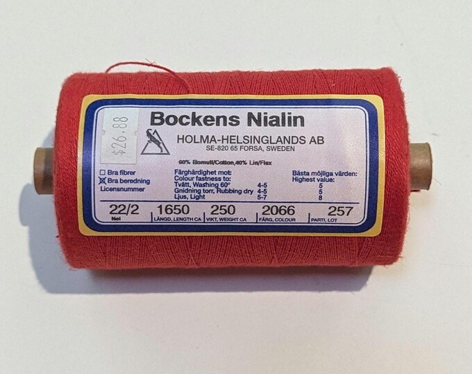 22/2 Cottolin Spool Glimarka Red 266g Approximately Bockens Nialin ...