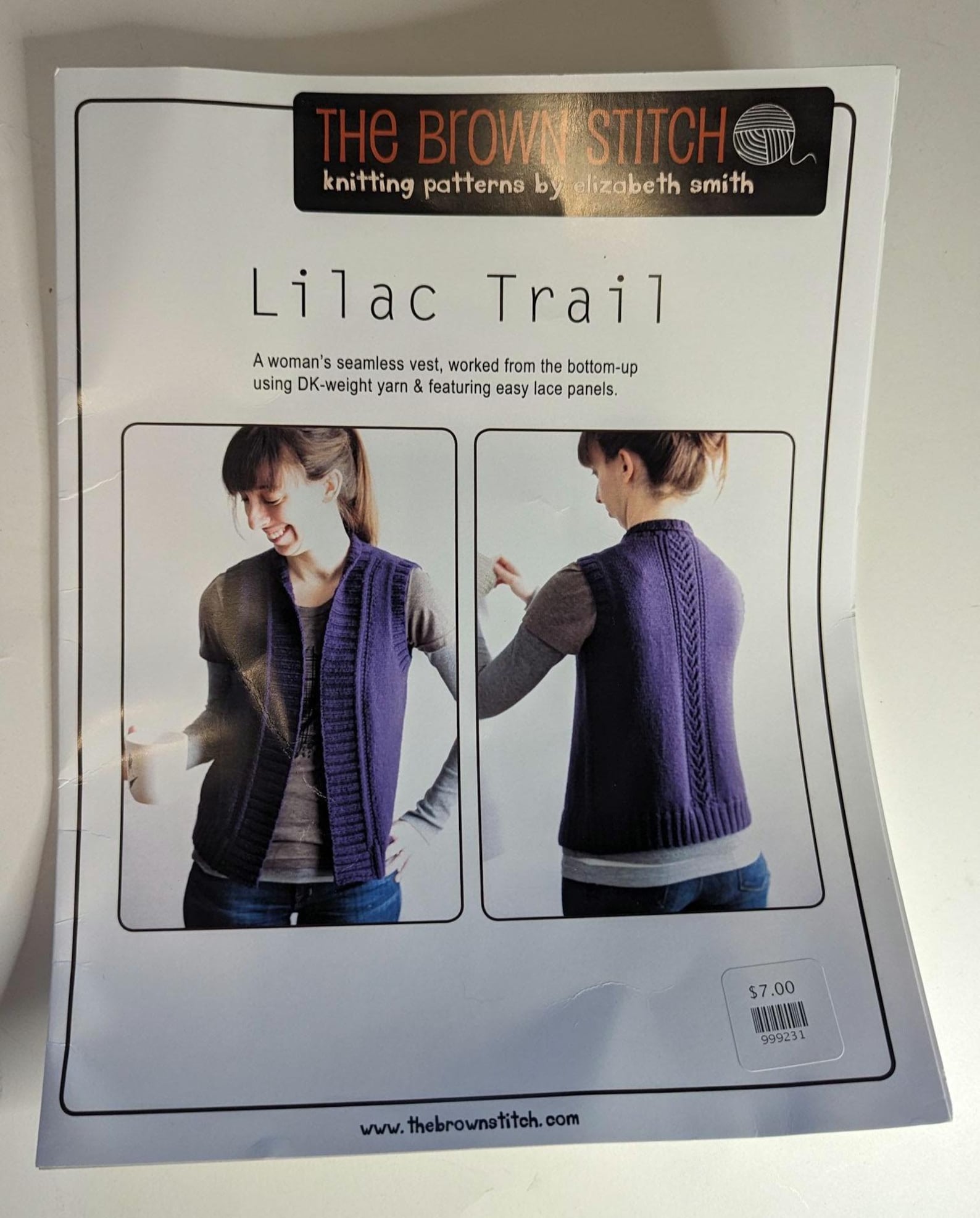 The Brown Stitch Emily Smith Lilac Trail Seamless Vest With Lace Panels ...