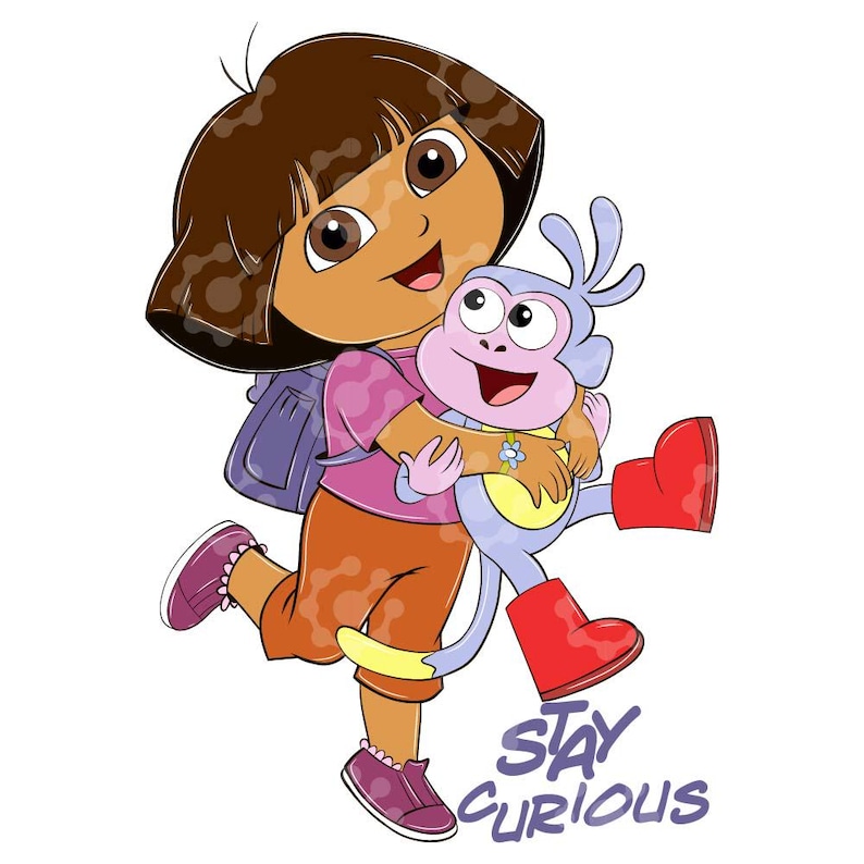 Dora and Boots Hug Illustration - Etsy