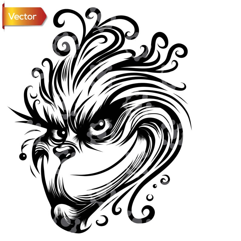 Grinch Face Vector Character - Etsy
