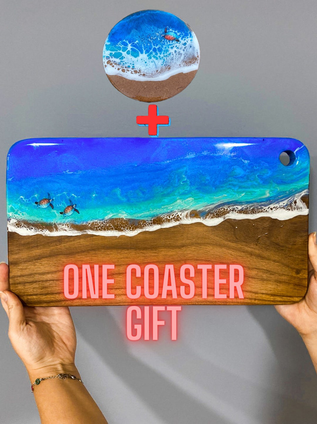 Ocean Walnut Tree Gift Rectangle Shape Engagement Gift Epoxy - Etsy