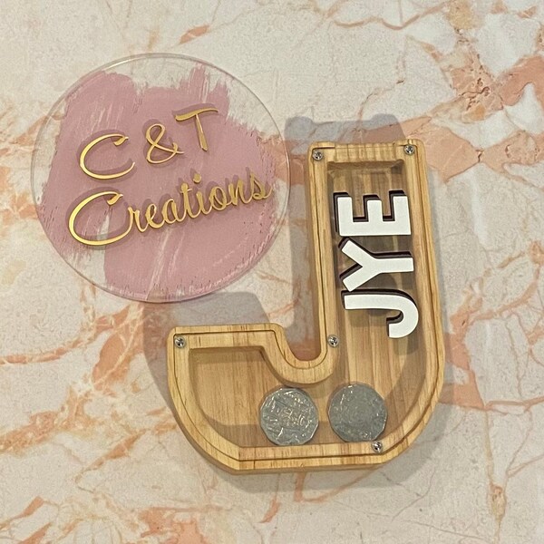 Wooden Letter Money Box - Etsy Australia