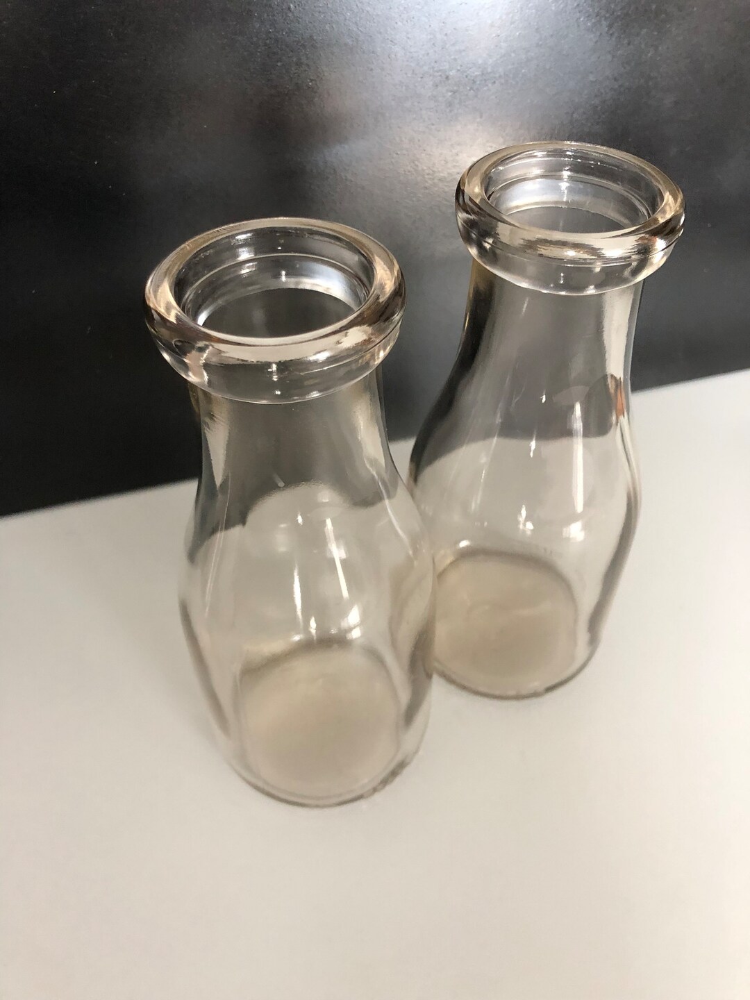 Two Vintage Pint Size Milk Bottles - Etsy