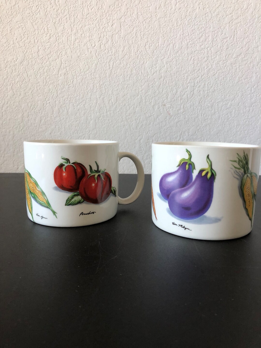 Set of Two Tabletops Unlimited Soup Mugs Fresh Vegetables - Etsy